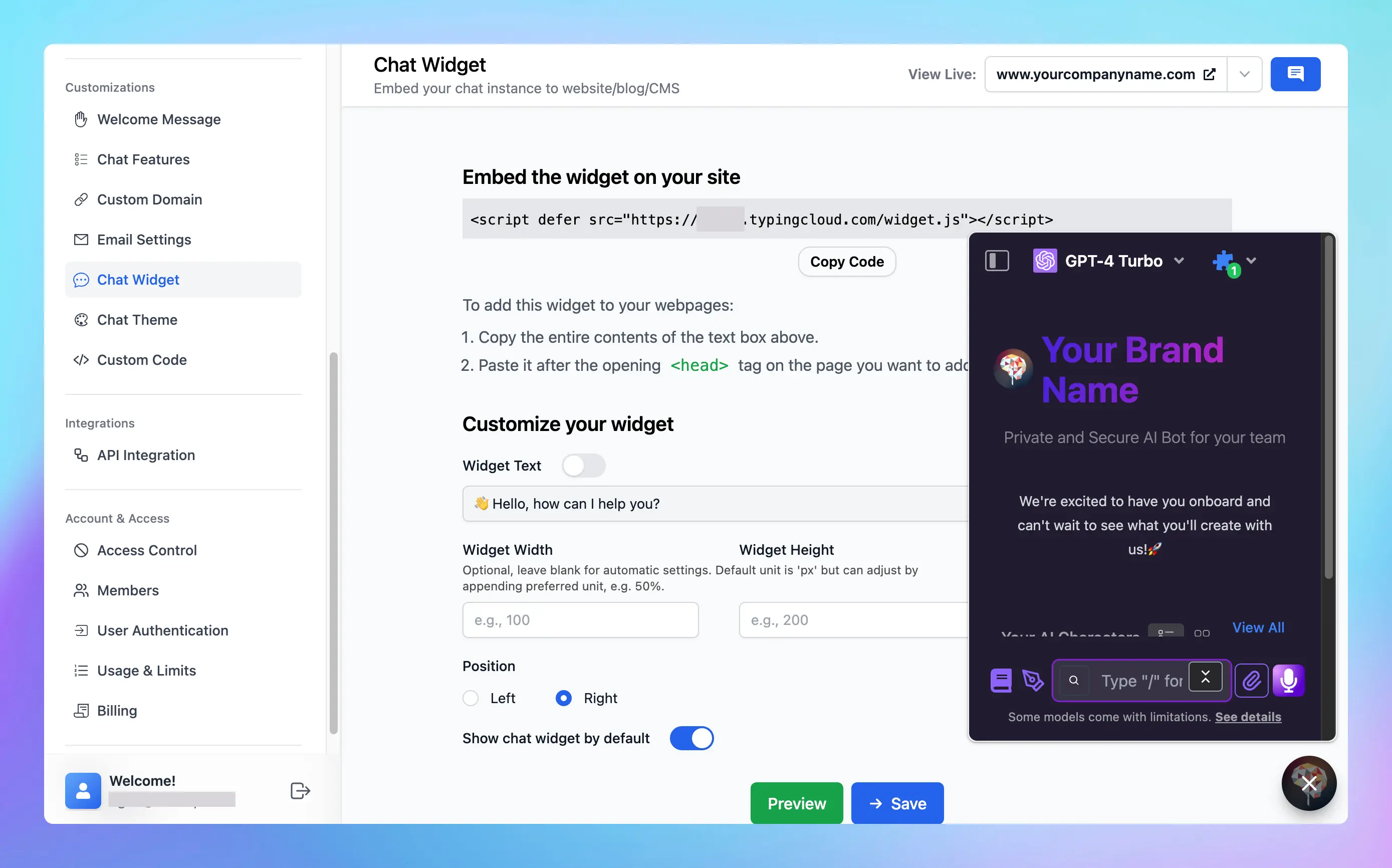 TypingMind Custom - Get Started On Our Cloud